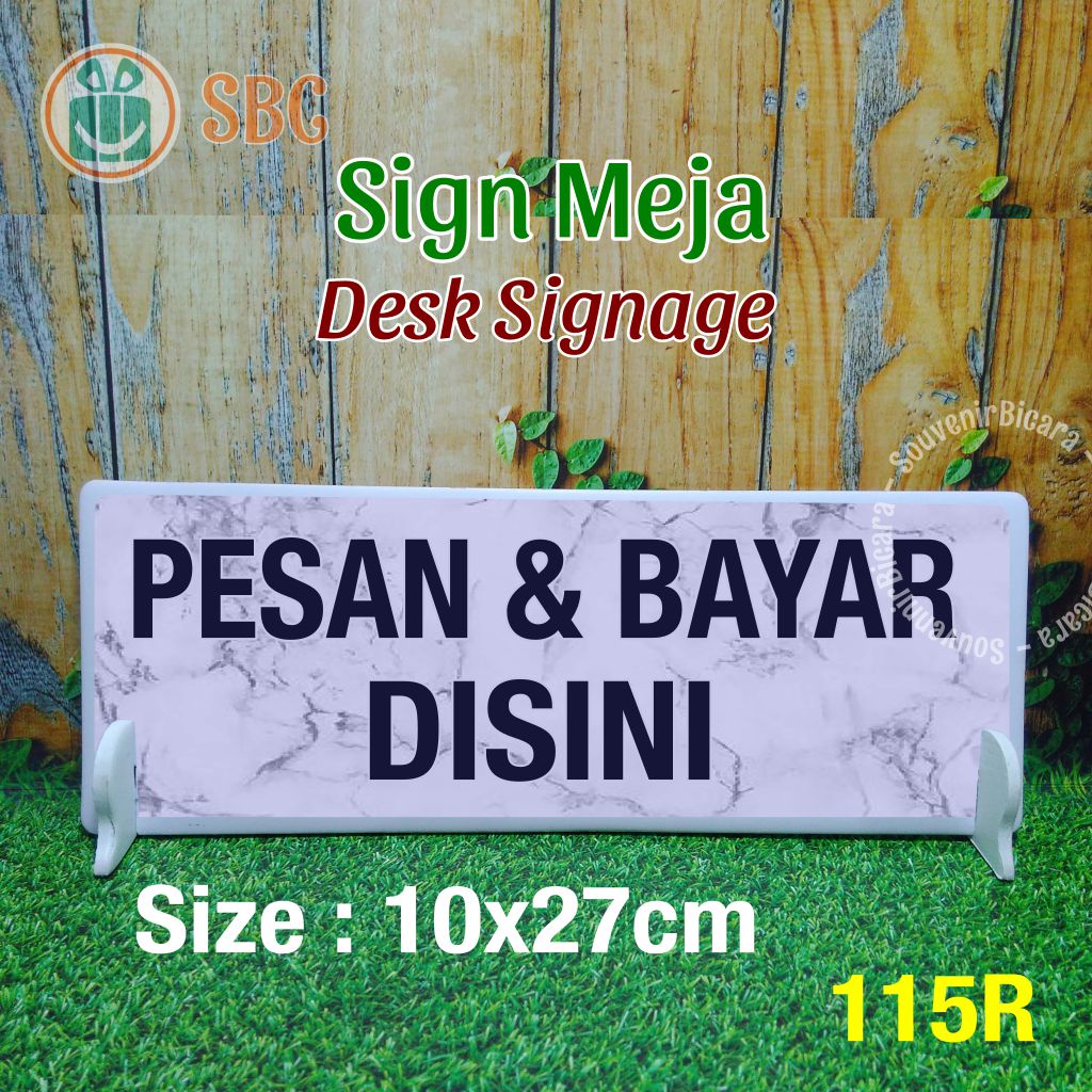Order & PAY HERE Table Sign Table Sign Desk Sign 10x27cm Can Be CUSTOM ...