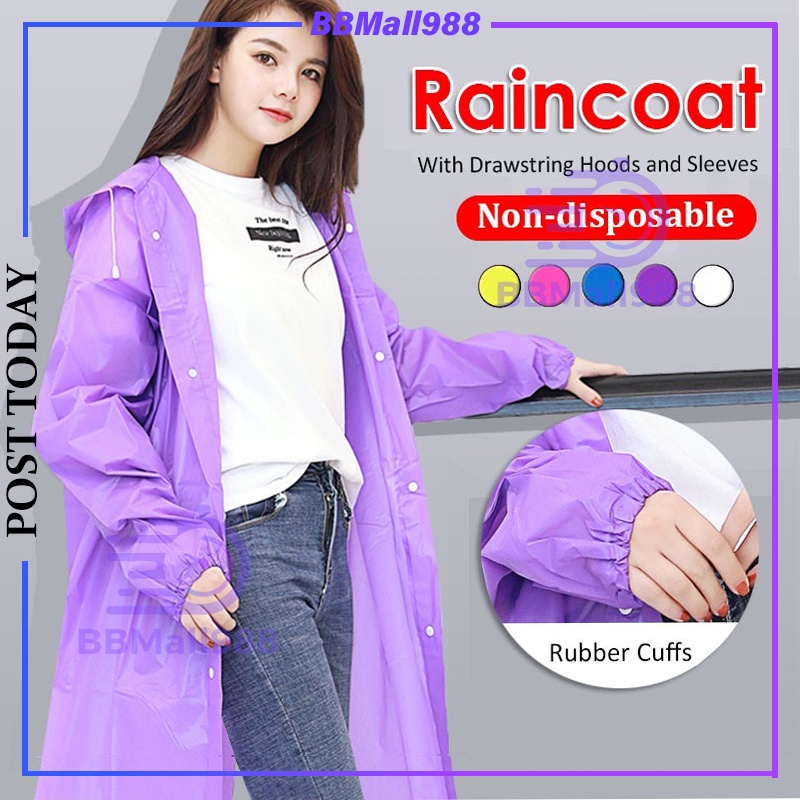 Women Men Thick Waterproof RainCoat Hoodie Poncho Rain Coat Rainsuit ...