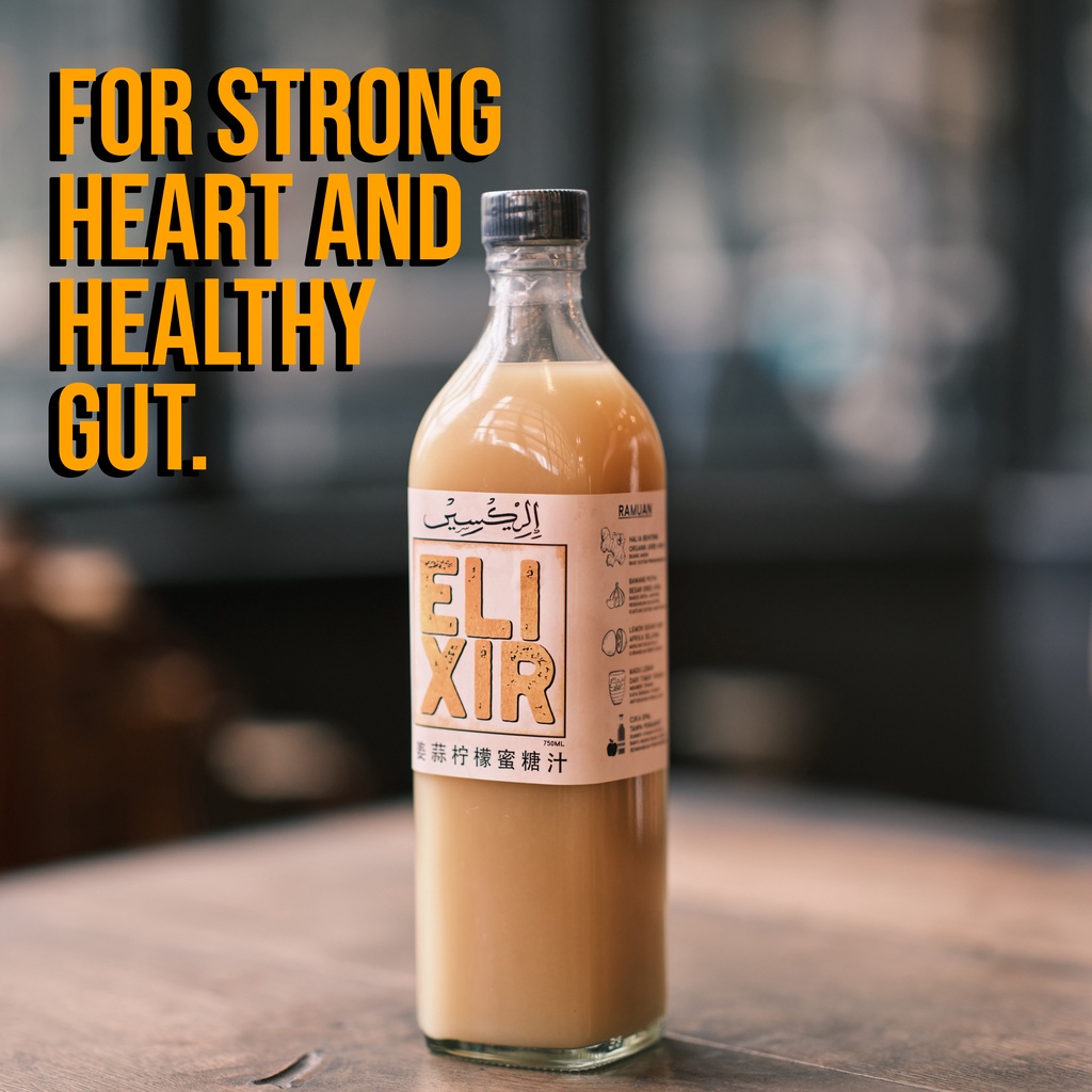 ELIXIR Health Tonic - Honey Lemon Ginger Garlic Apple Cider Vinegar ACV ...