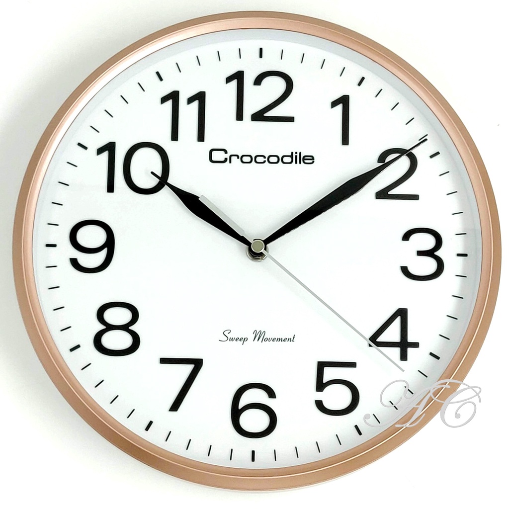 100% ORIGINAL CROCODILE Quiet Sweep 10 inch 25 cm Analogue Wall Clock ...