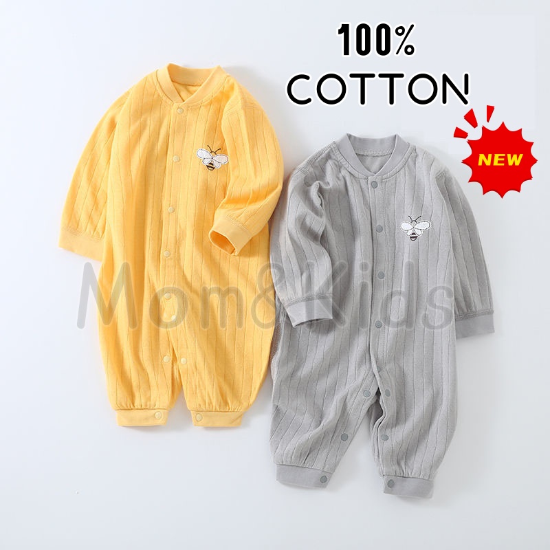 Mom&Kids Ready Stock 100%纯棉 长袖 宝宝 婴儿连体衣 新生儿 睡衣 100% Cotton Newborn ...