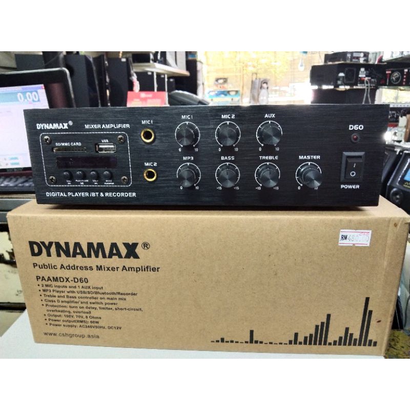 Dynamax public address mixer amplifier paamdx-d60 | Shopee Malaysia