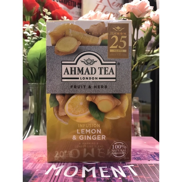 Ahmad Tea London Fruit & Herb Infusion Lemon&Ginger 20 Foil Wrapped Tea ...