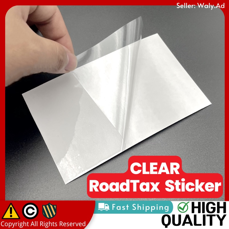 Roadtax Sticker Transparent Clear HIGH QUALITY/ Pelekat Cermin Cukai ...