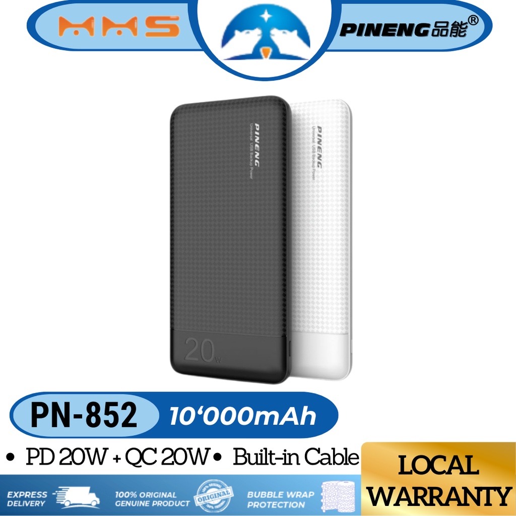 PINENG PN852 20W PD Powerbank - 10000mAh, Fast Charge QC & PD3.0 3 ...