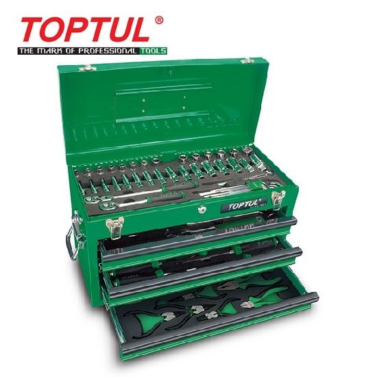 TOPTUL 82pcs Professional Mechanical Tool Set W/3-Drawer Tool Chest ...
