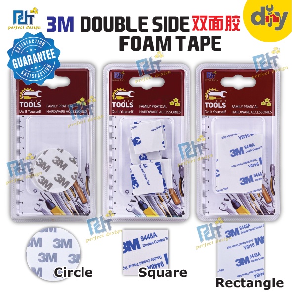 3M Double Sided Foam Tape Strong Pad Mounting Rounds Car & Home Use ...