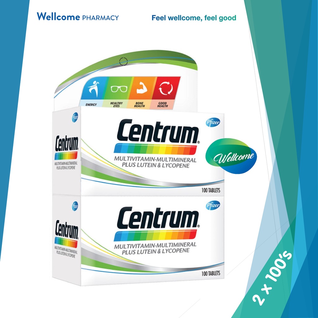 Centrum Multivitamins & Mineral Tablets - 2 x 100's (Twin Pack ...
