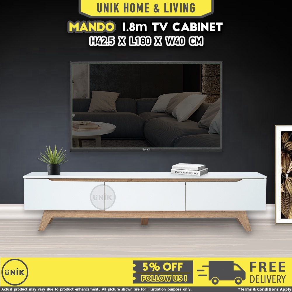 [UNIK] Mando 1.8m TV Hall Cabinet Console Media Unit | Kabinet Almari ...