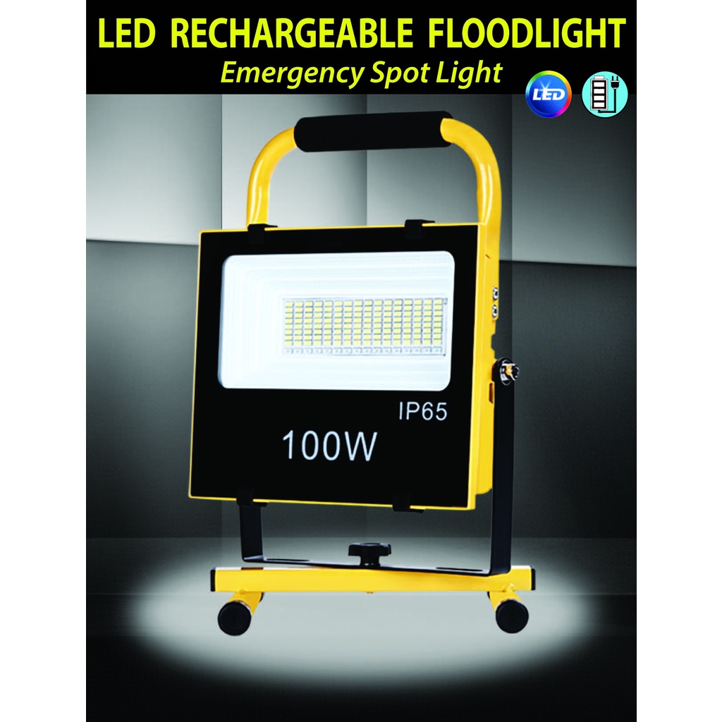 LED Portable Rechargeable FloodLight Spot Light 50W 100W 200W 300W ...