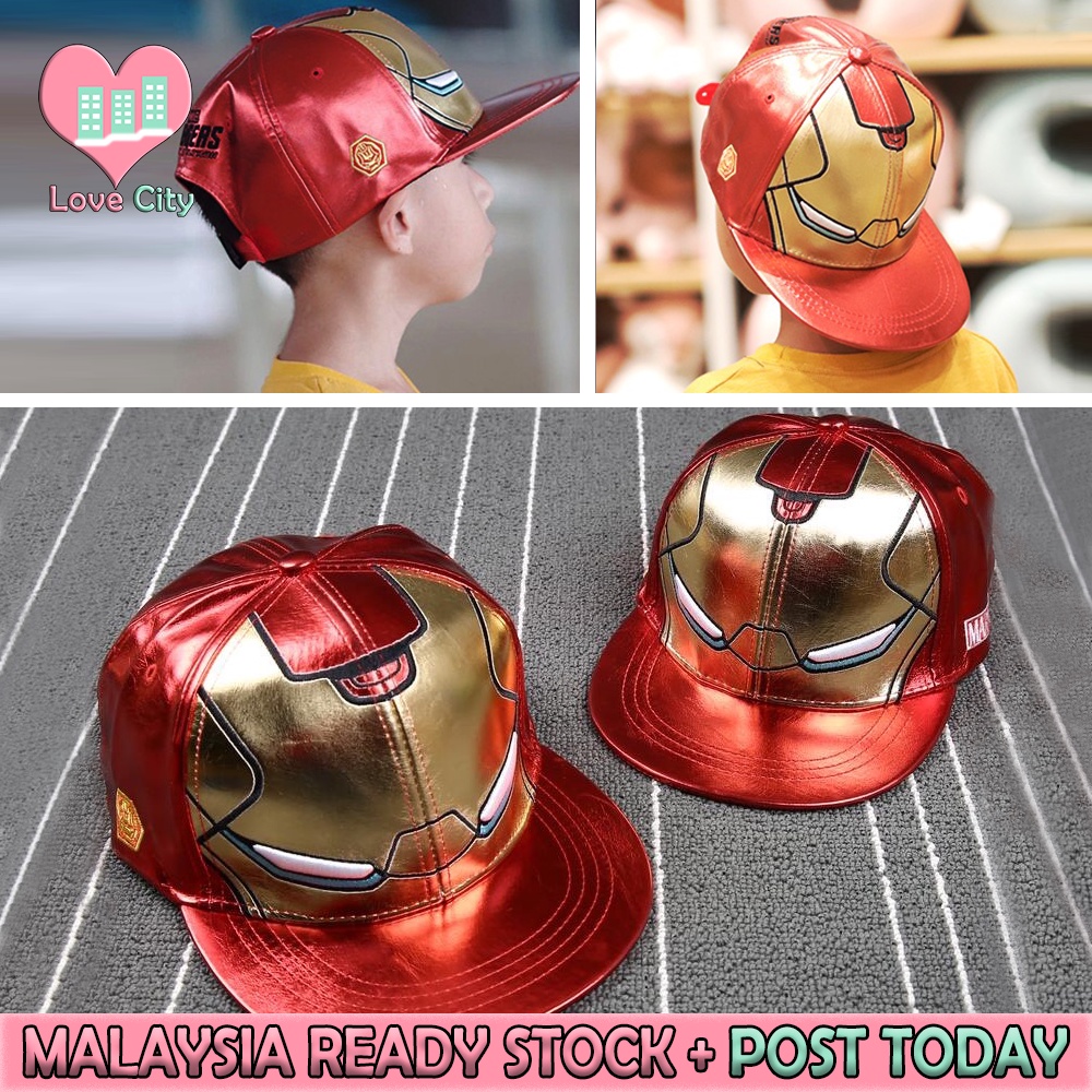 Cartoon Marvel Ironman Spiderman Print Kids Hat Boy Girl Hip Hop ...