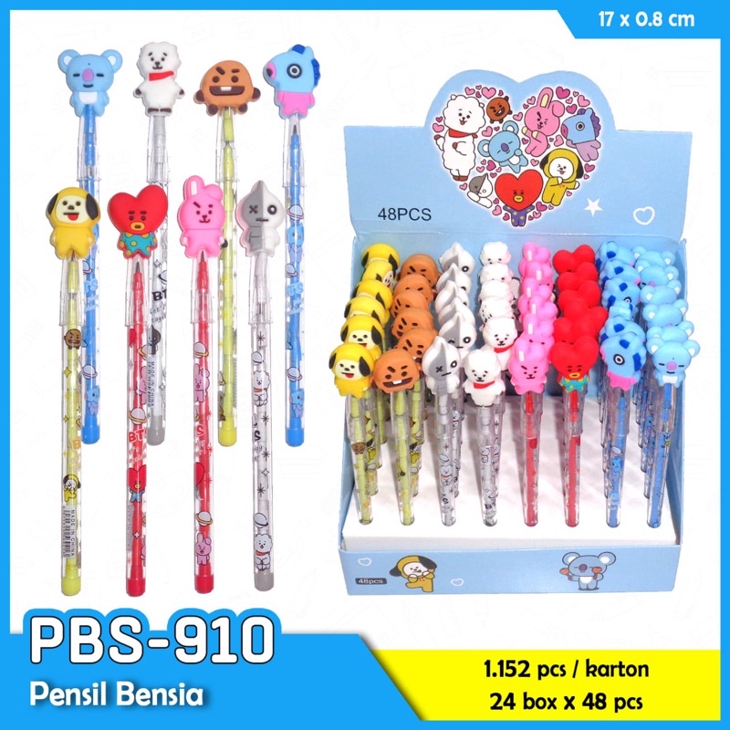 (4pcs) Bensia LANTU Pencil Character BTS BT21 SUPERHERO HK/ bensia ...
