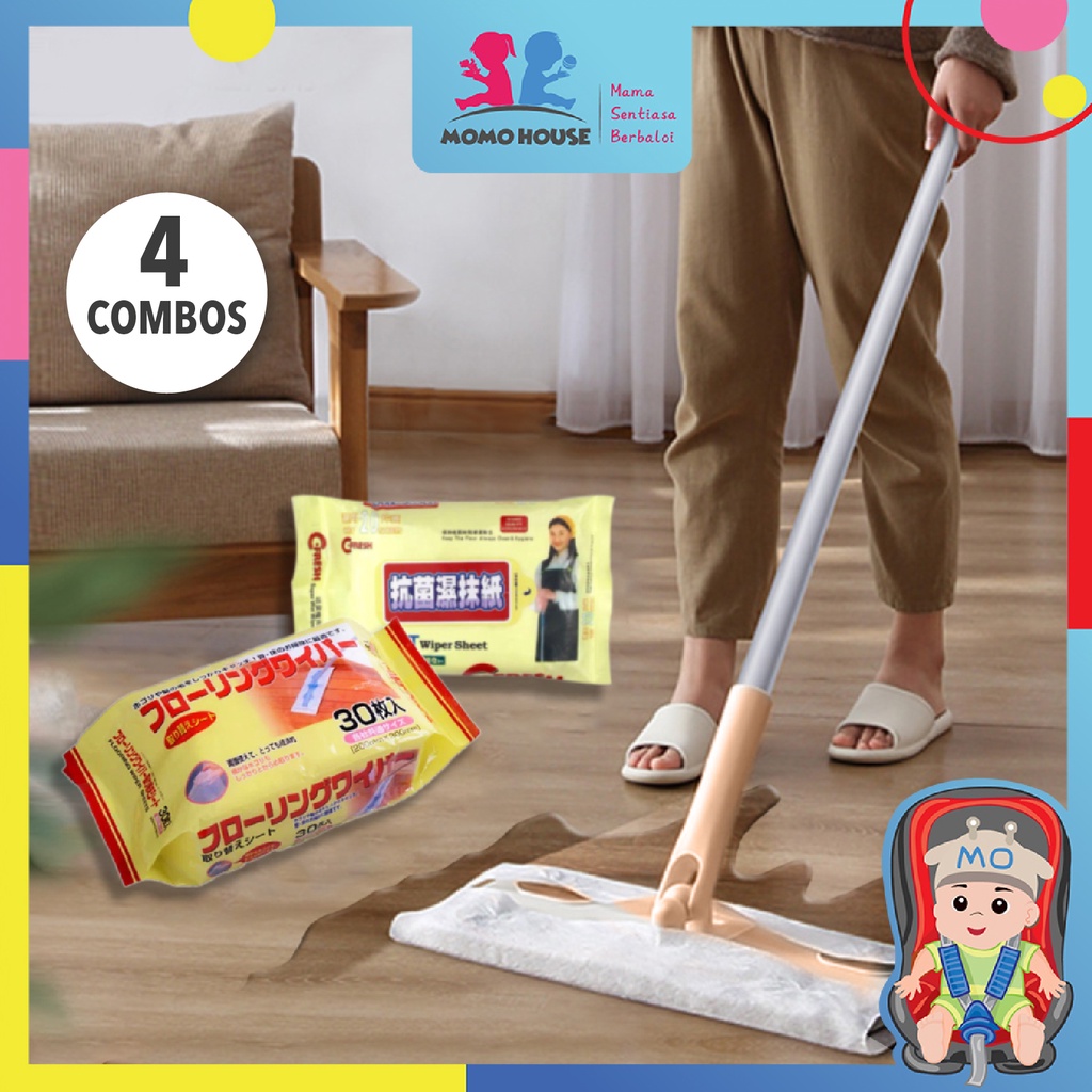 Electrostatic Dust Removal Paper Flat Mop 360 Degrees Rotatable Mop Wet ...