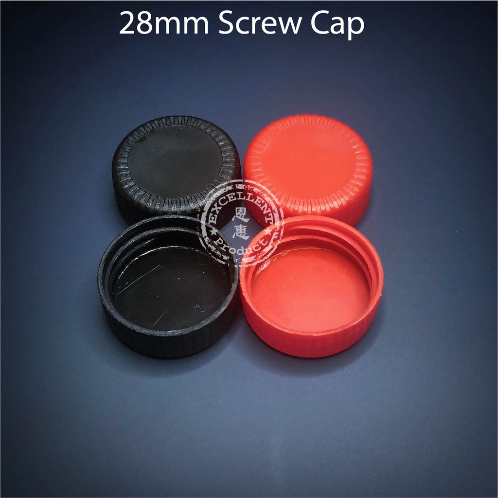 50/100PCS 28mm Red & Black bottle screw cap / tudung botol / penutup botol/ bottle cap | Shopee ...
