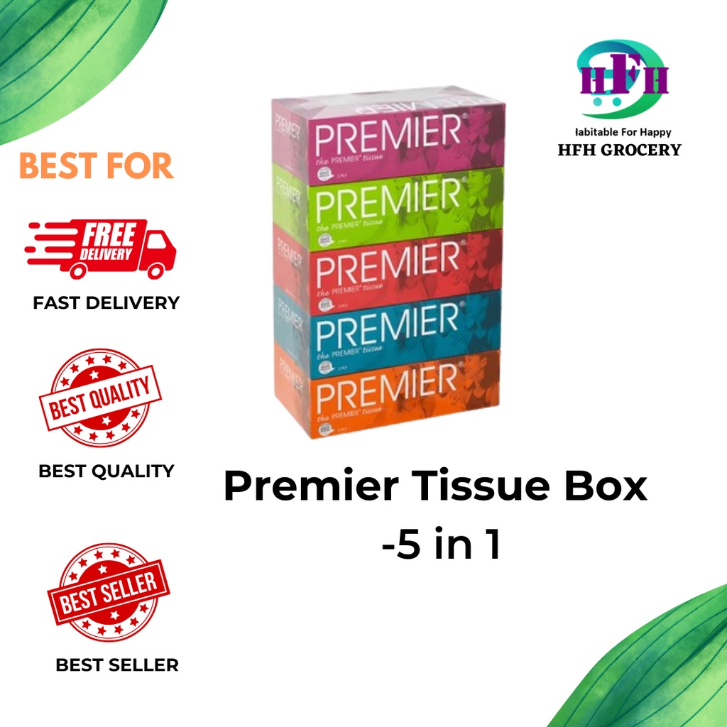 🔥Premier Tissue Box - 5 in 1 (2 ply x 90 sheets)🔥 | Shopee Malaysia