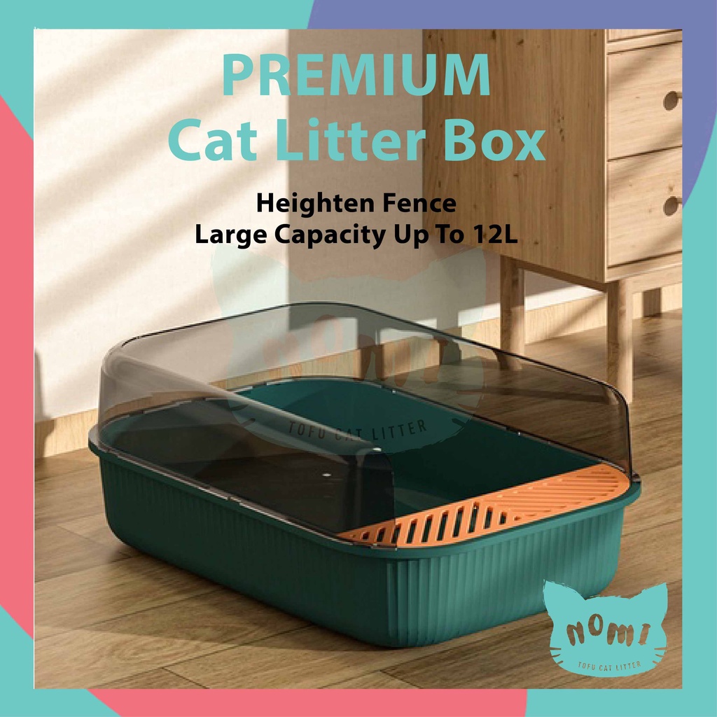 Cat Litter Box Basic Design Premium Quality Large Free Scoop Big Toilet ...