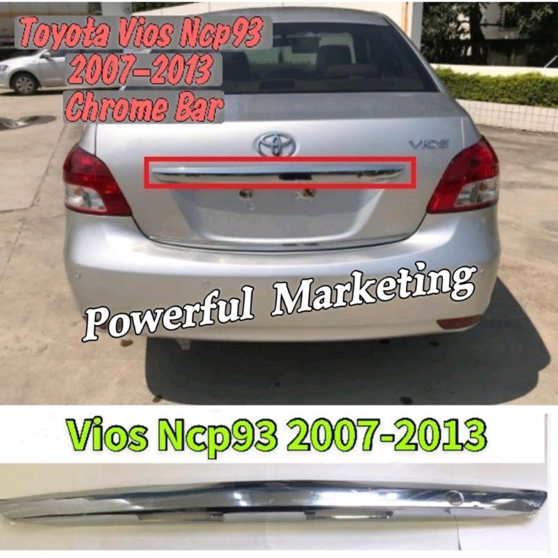 🇲🇾READY STOCK !!! Toyota Vios Gen2 Ncp93 2007-2013 Rear bonnet Chrome ...