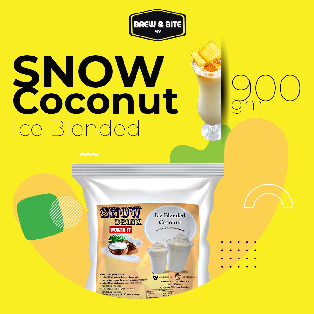 COCONUT SNOW ICE BLENDED INSTANT PREMIX POWDER 900G | Shopee Malaysia
