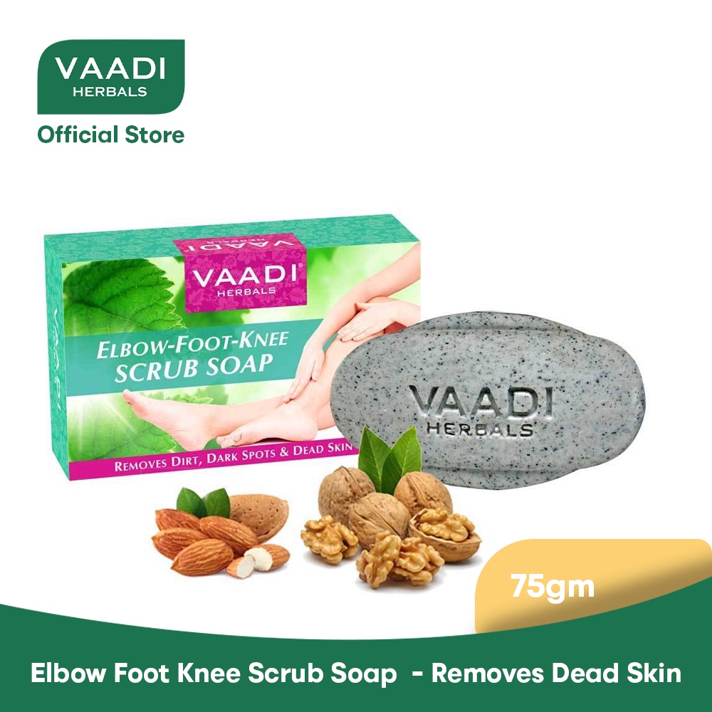 VAADI HERBALS Elbow Foot Knee Scrub Soap with Almond & Walnut - Removes ...