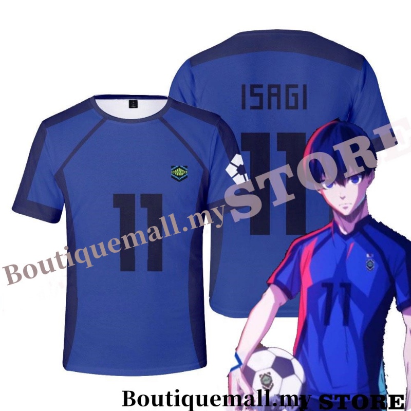 Anime Blue Lock Isagi Yoichi T-shirt Football Club Jersey Sportswear ...