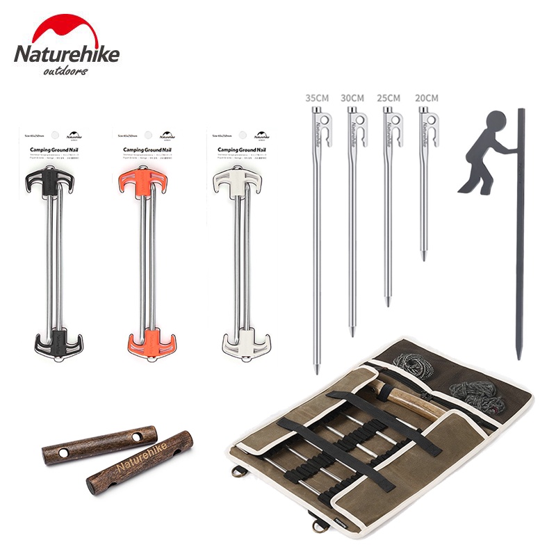 Naturehike Stainless Steel Peg Galvanized Iron Peg Wind Rope Adjustment ...