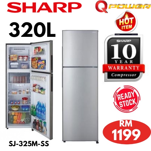 Sharp 2 Door Refrigerator 280L / 320L /SJ-285MSS / SJ325MSS | Shopee ...