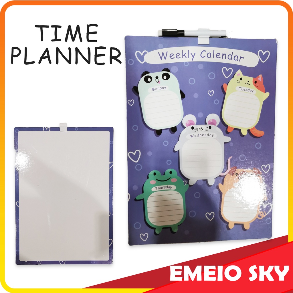 Time Planner Time Table Schedule Writing Board Calendars Weekly Monthly ...
