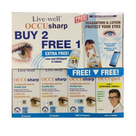 LIVE-WELL OCCU SHARP FOR HEALTHY EYES VEGETABLE CAPSULE BUY 2 FREE 1 ...