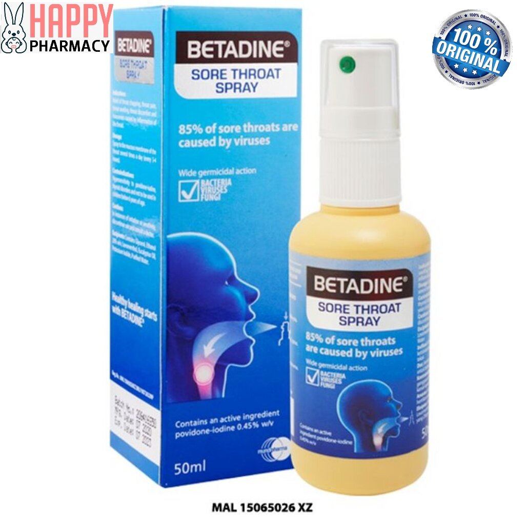 🔥FAST SHIP🔥 BETADINE SORE THROAT SPRAY 50ML [EXP:10/26] (SEMBURAN SAKIT ...