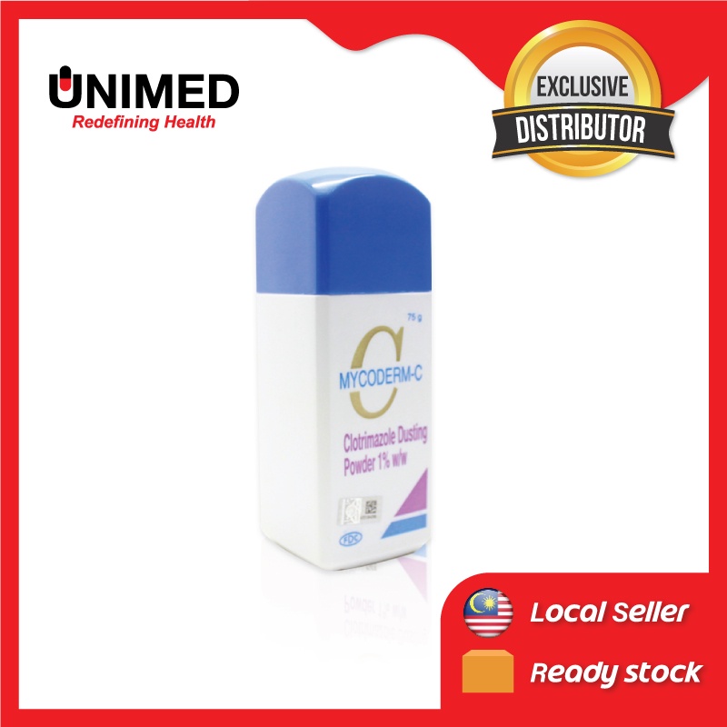 Mycoderm-C (Clotrimazole) Dusting Powder 1% w/w 75g | Shopee Malaysia