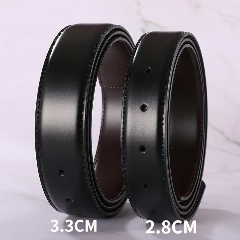 1pcs- Belts No Buckle 2.8CM/3.3CM Width Use on Both Sides Brand Pin ...