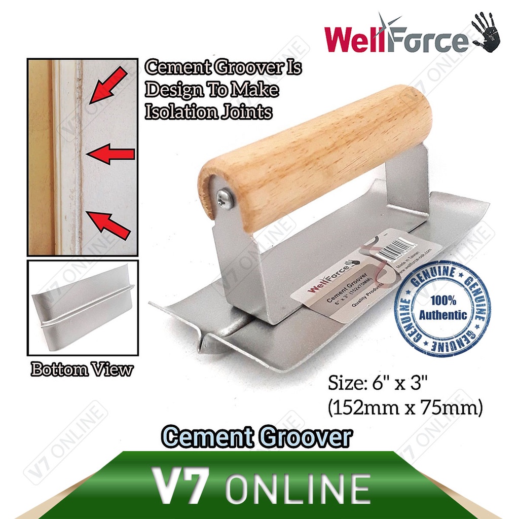 WELLFORCE Cement Groover with Wood Handle WF-16900 | Shopee Malaysia