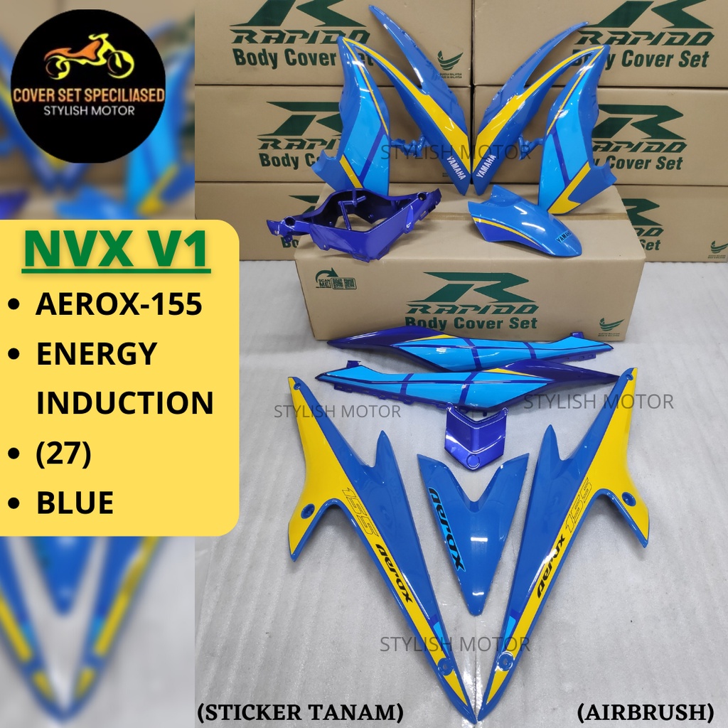 (STICKER TANAM/AIRBRUSH) RAPIDO COVER SET NVX V1 AEROX-155 ENERGY ...