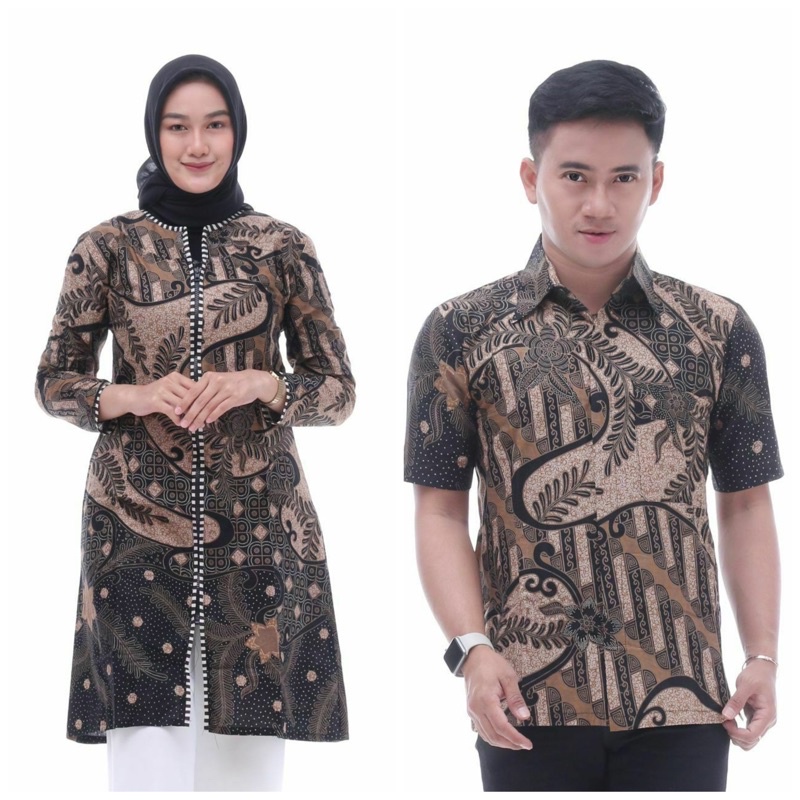 KEMEJA Zyper Couple Batik Tunic Top, Baturaden Motif Batik Short Sleeve ...