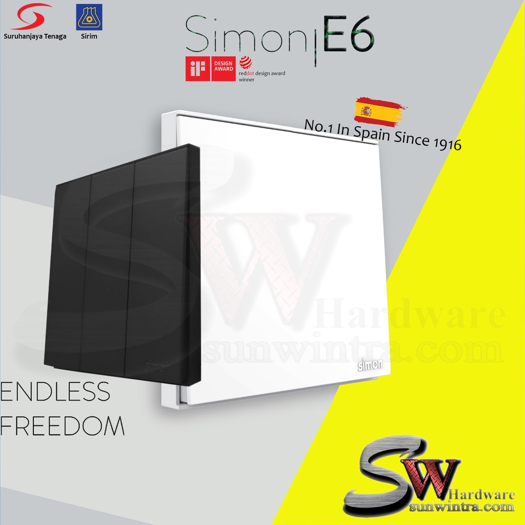 Simon E6 Series Switch / Switches & Socket Outlet (BLACK) | Shopee Malaysia