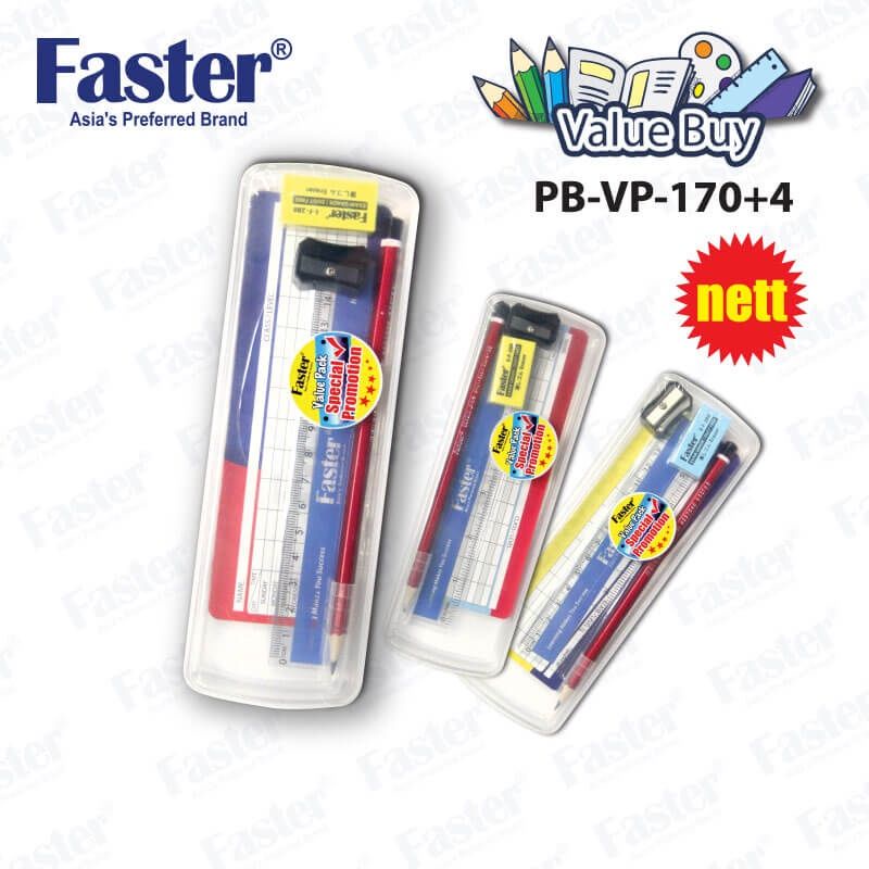 Faster 2B Stationery Exam Set With Pencil Case / Gift Set / Door Gift ...
