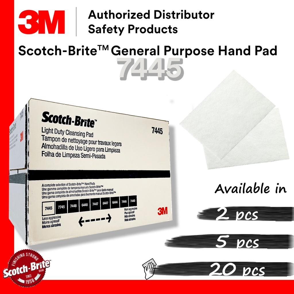 3M 7445 Scotch Brite Light Cleansing Hand Pad Finer than 7447 Fine ...
