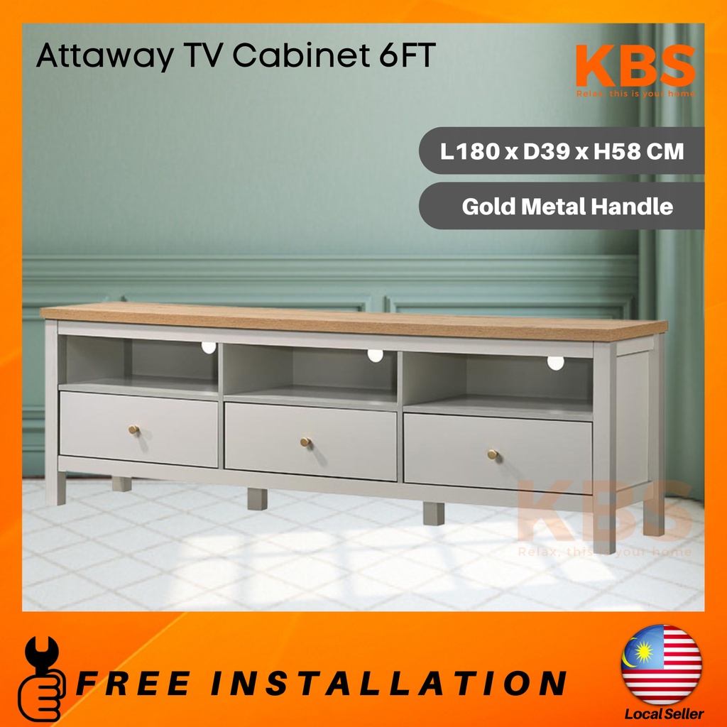 (FREE Installation+Shipping) KBS Attaway TV Cabinet 6FT or 4 FT / Nordic Inspired | Shopee Malaysia
