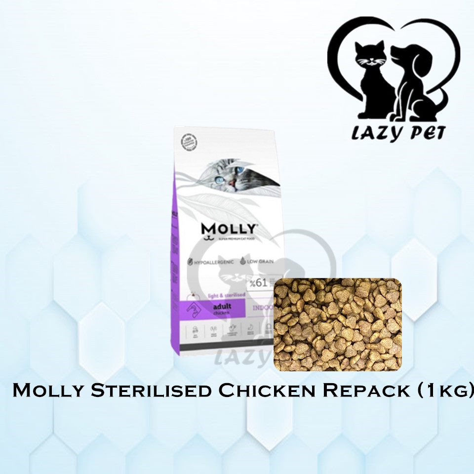 Molly Cat Adult Light & Sterilised Chicken (Cat Food) 1KG (REPACK ...