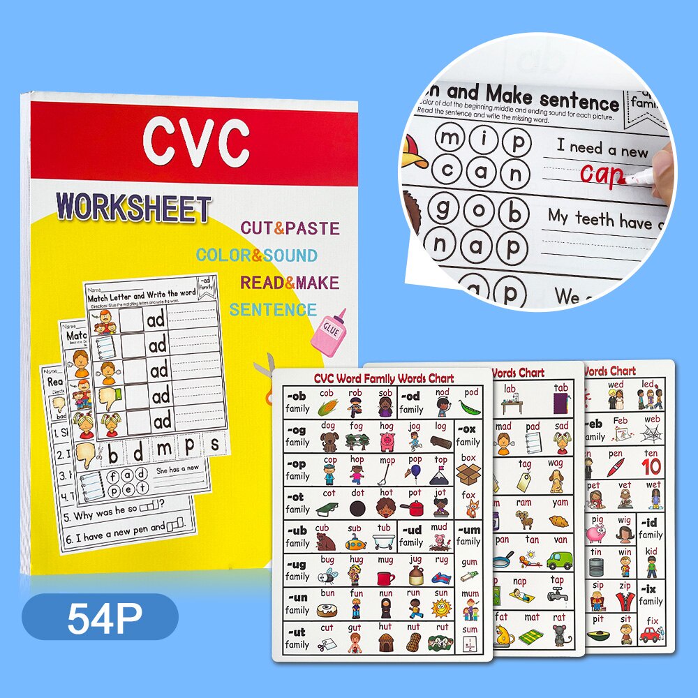 CVC Words Workbook: Simple Phonics Practice for Young Learners, CVC ...