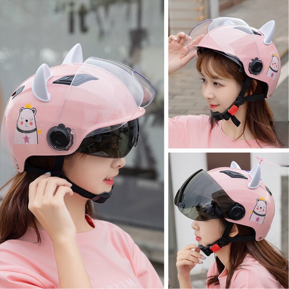 Adult cute safety helmet electric car female helmet motorcycle men's ...