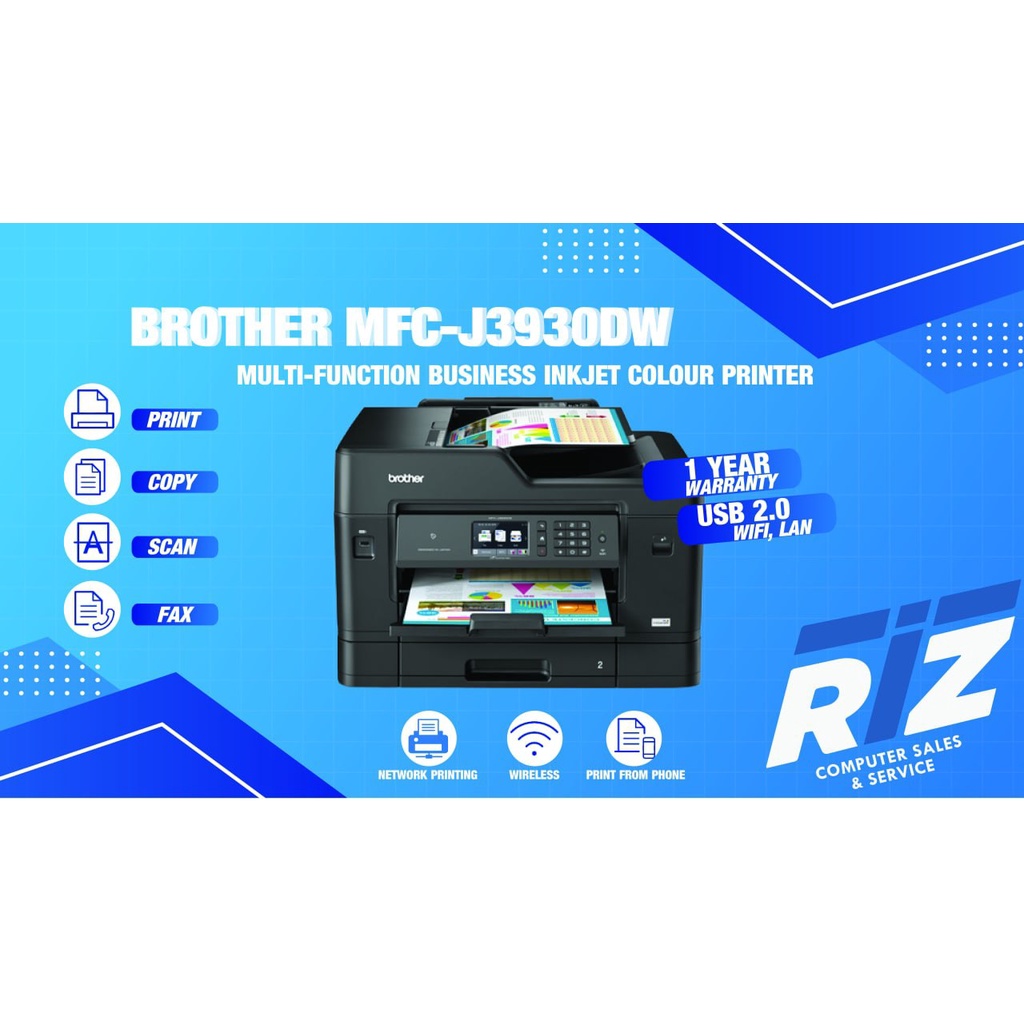 (CLEAR STOCK) BROTHER MFC-J3930DW A3 PRINTER INK BENEFIT Automatic ...