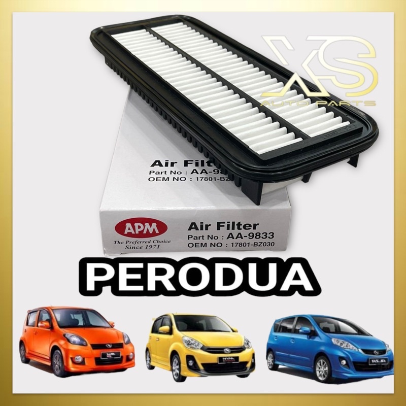 APM PERODUA AIR FILTER FOR MYVI ,1.3/1.5 & ALZA 17801-96R10 AA-9833 ...