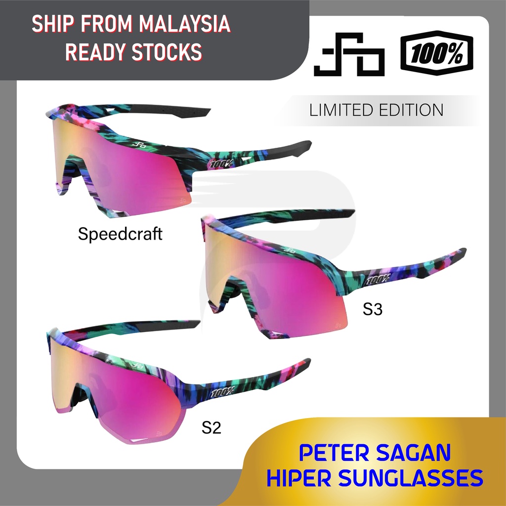 Ride 100% Peter Sagan Limited Edition 2022 Speedcraft S2 Performance Sunglasses with HiPER Lens ...
