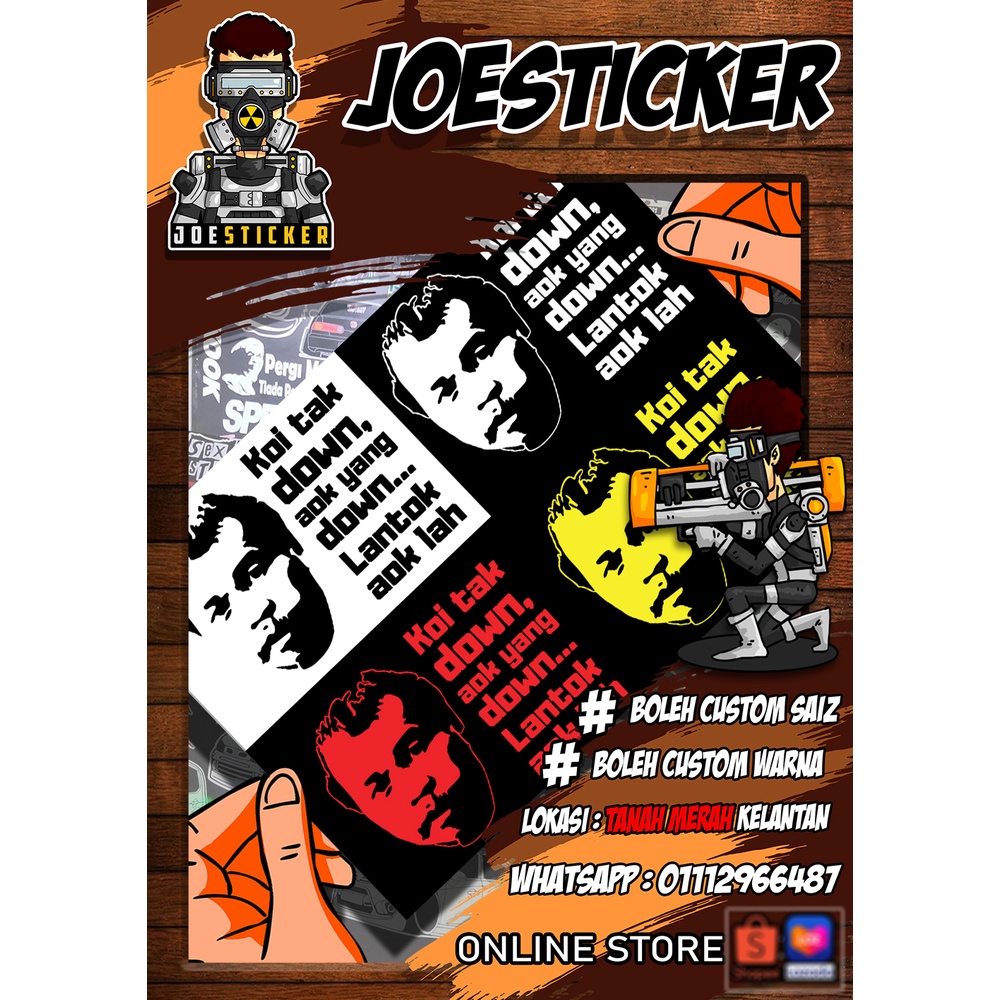 STICKER KOI TAK DOWN . ADA 4 PILIHAN SAIZ UNTUK LORI DAN KERETA ...
