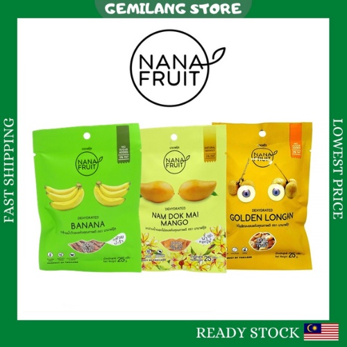 HALAL Healthy Snacks Nana Fruit Dehydrated Thai Fruit Snacks Pack 25G ...