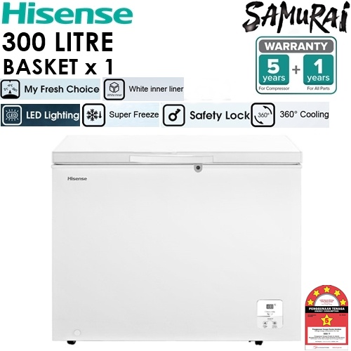 HISENSE CHEST FREEZER 300 LITRE FC326D4BWYS | Shopee Malaysia