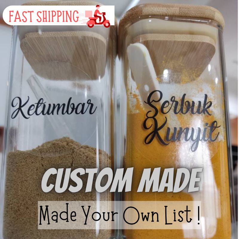 [CUSTOM MADE] 50pcs Sticker Dapur Transparent Waterproof No Border 5cm ...