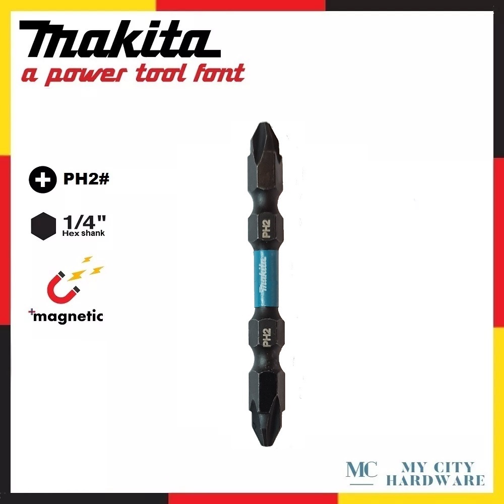 Makita PH2 x 65mm Impact Black Double-Ended Phillips Magnetic Screwdriver Bit E-15827 | Shopee ...