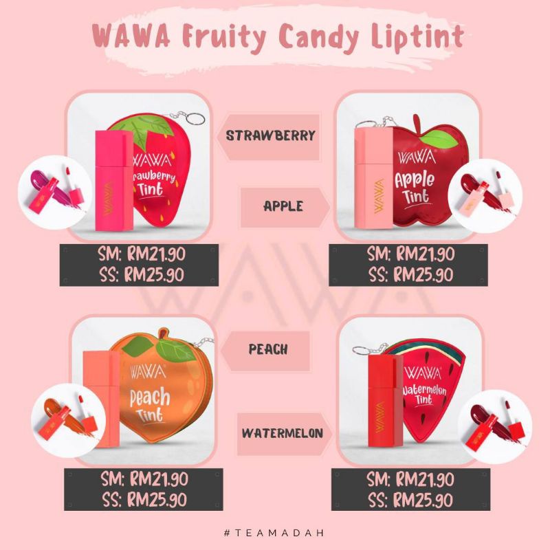 WAWA FRUITY CANDY LIPTINT NEW (GIFT SET) | Shopee Malaysia